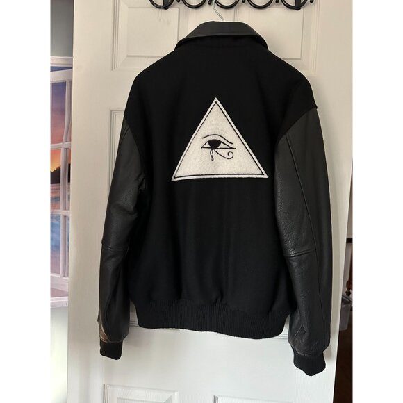 Jackets & Coats | Custom Made Leather Sleeve Bomber Style Mens Jacket ...